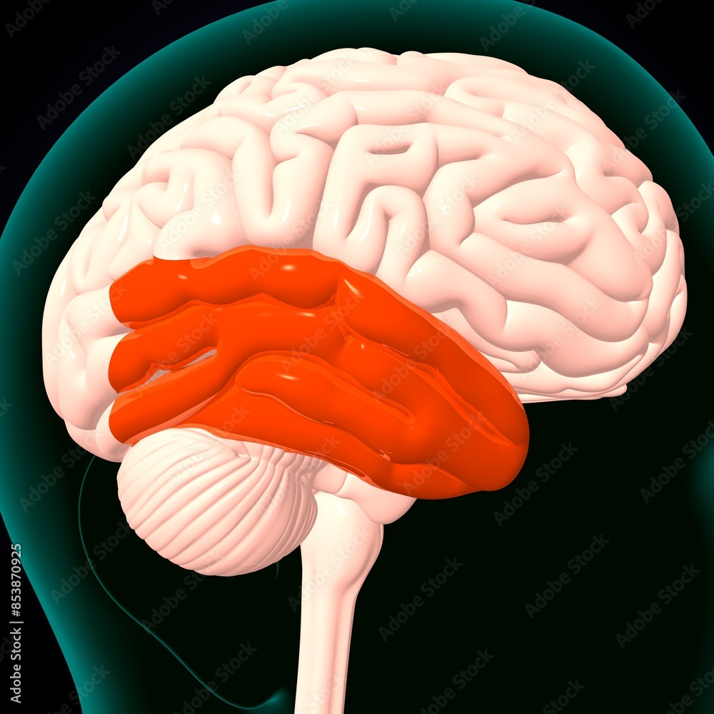 human brain, cerebellum and thalamus anatomy. 3d illustration Stock ...