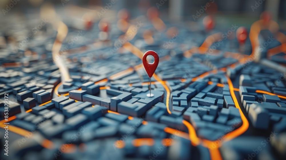 Geographic Information System (GIS): A 3D vector illustration of a map ...