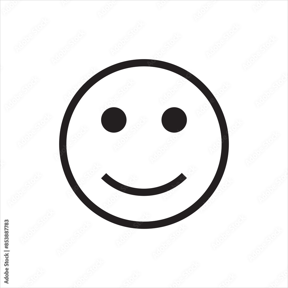 Vector de Stock Smiley face icon. Happy Face line emoji vector. smiley ...