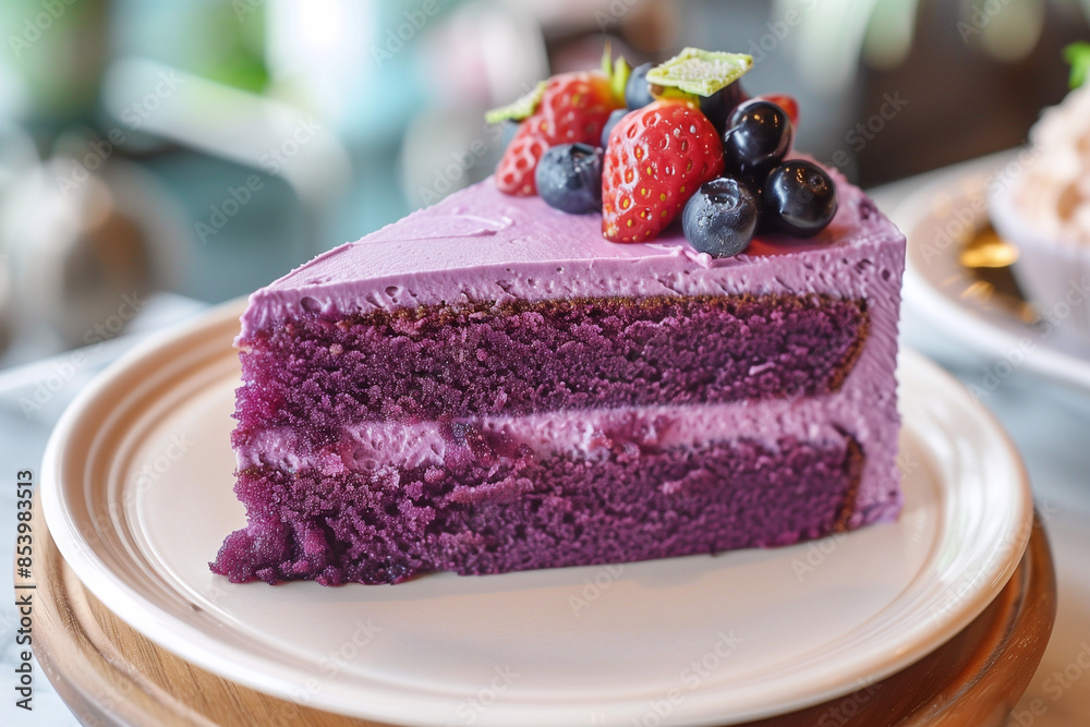 Delicious Ube cake. traditional Filipino sponge cake made with ube ...