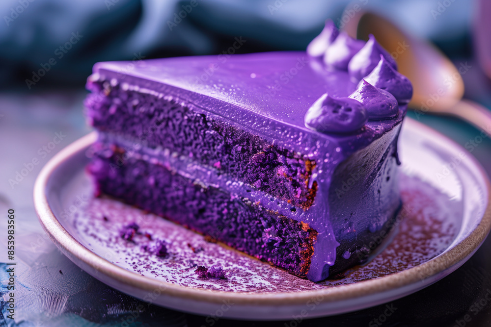 Delicious Ube cake. traditional Filipino sponge cake made with ube ...