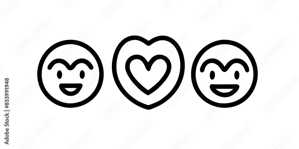 The monochromatic scheme features three simple icons arranged ...