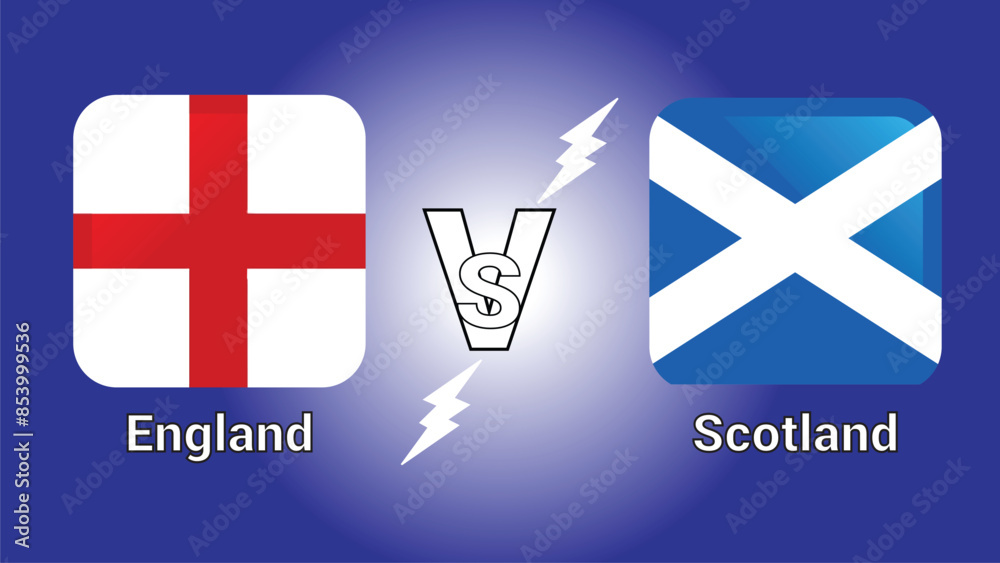 England Vs Scotland 3D Illustration vector flags in shaded Rounded ...