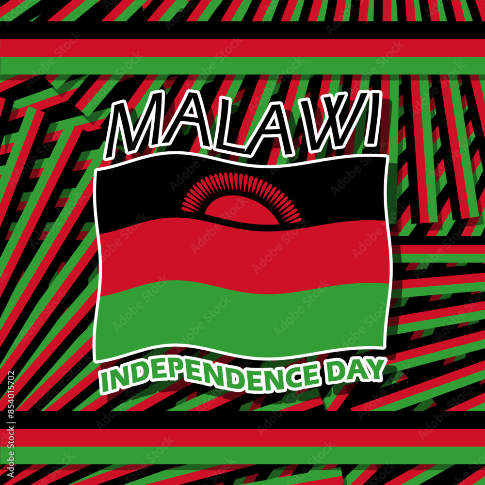 Praca wektorowa bez tantiem: Malawi Independence Day event banner ...