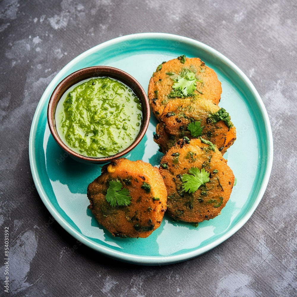 Indian street food aloo tikki also called tiki, potato patties, patty ...