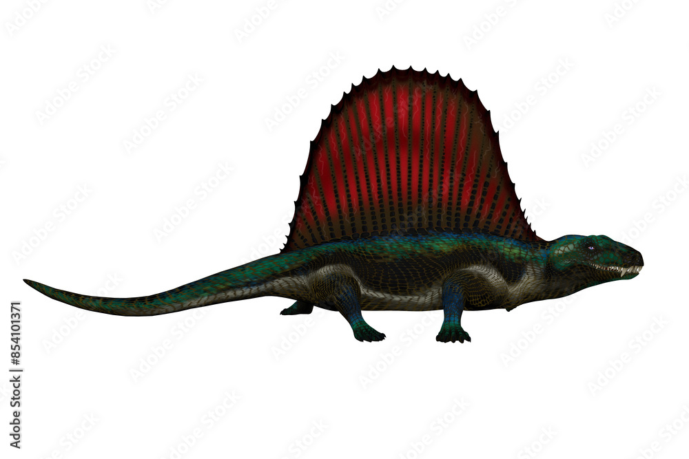 Permian Dimetrodon Reptile - Dimetrodon was a mammal-like sailback ...