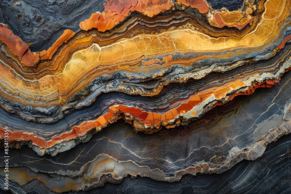 Eroding soil, subsoil and bedrock underground soil layer of cross ...