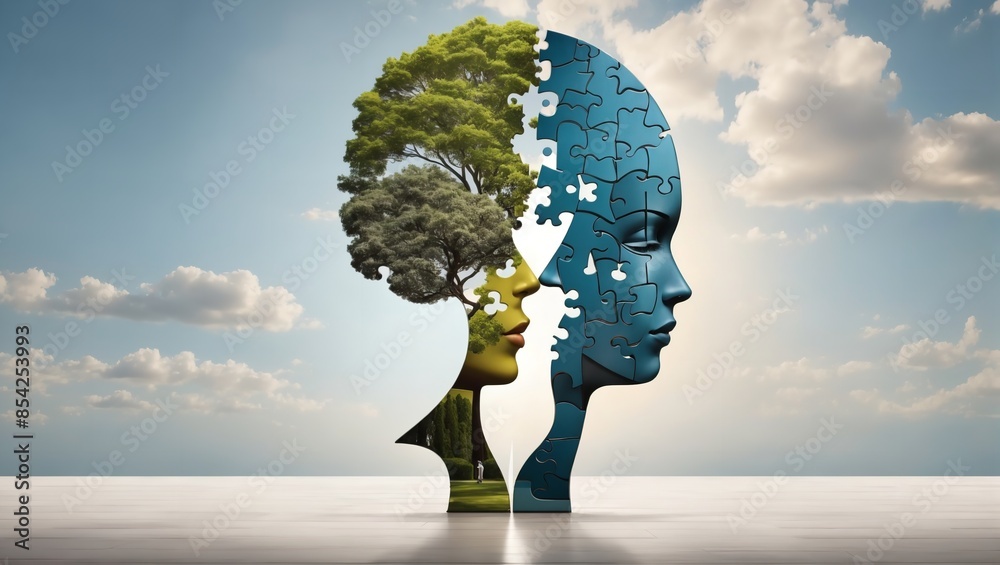 Living with alzheimers disease with two trees in the shape of a human ...
