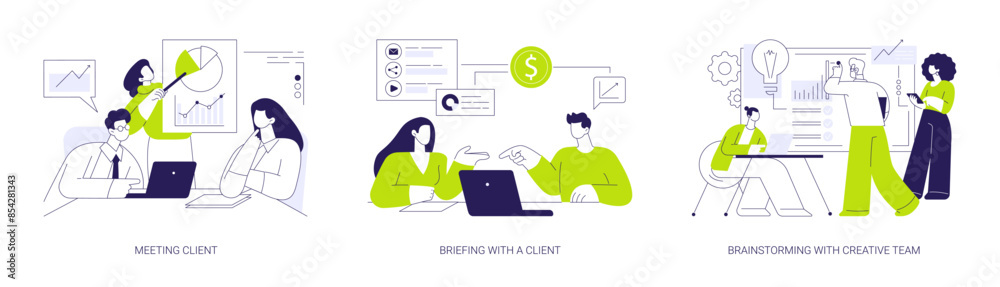 Advertising agency abstract concept vector illustrations. Stock Vector ...