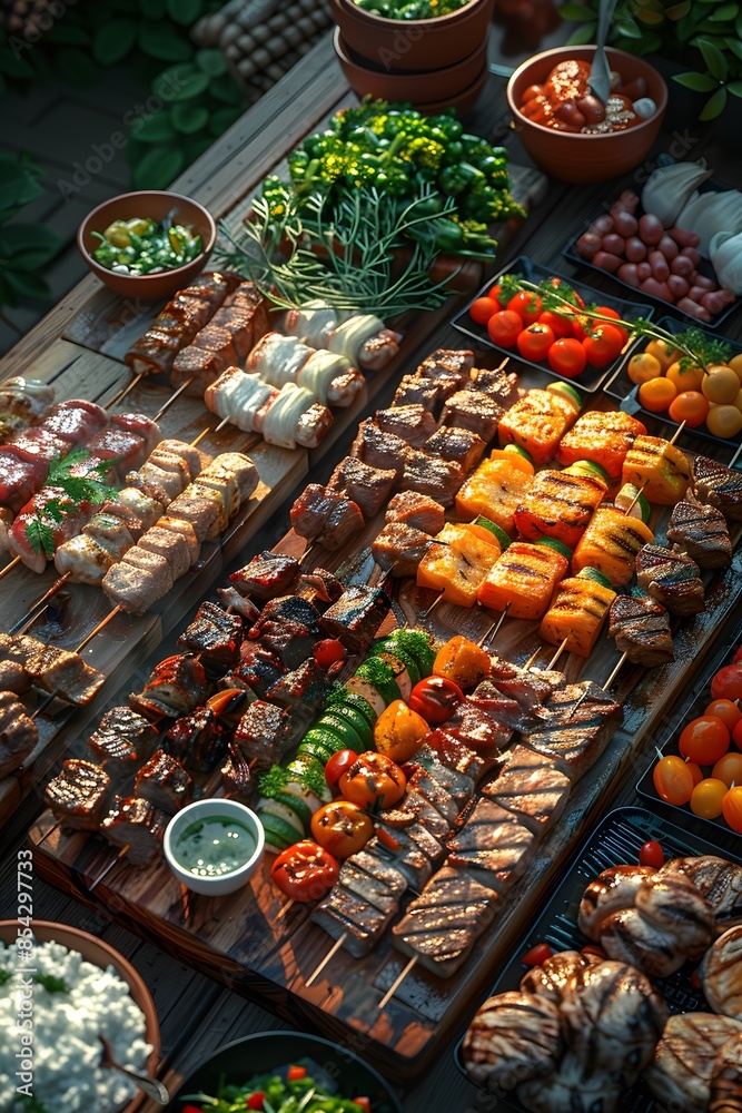 3D render, An infographic showcasing different barbecue styles from ...