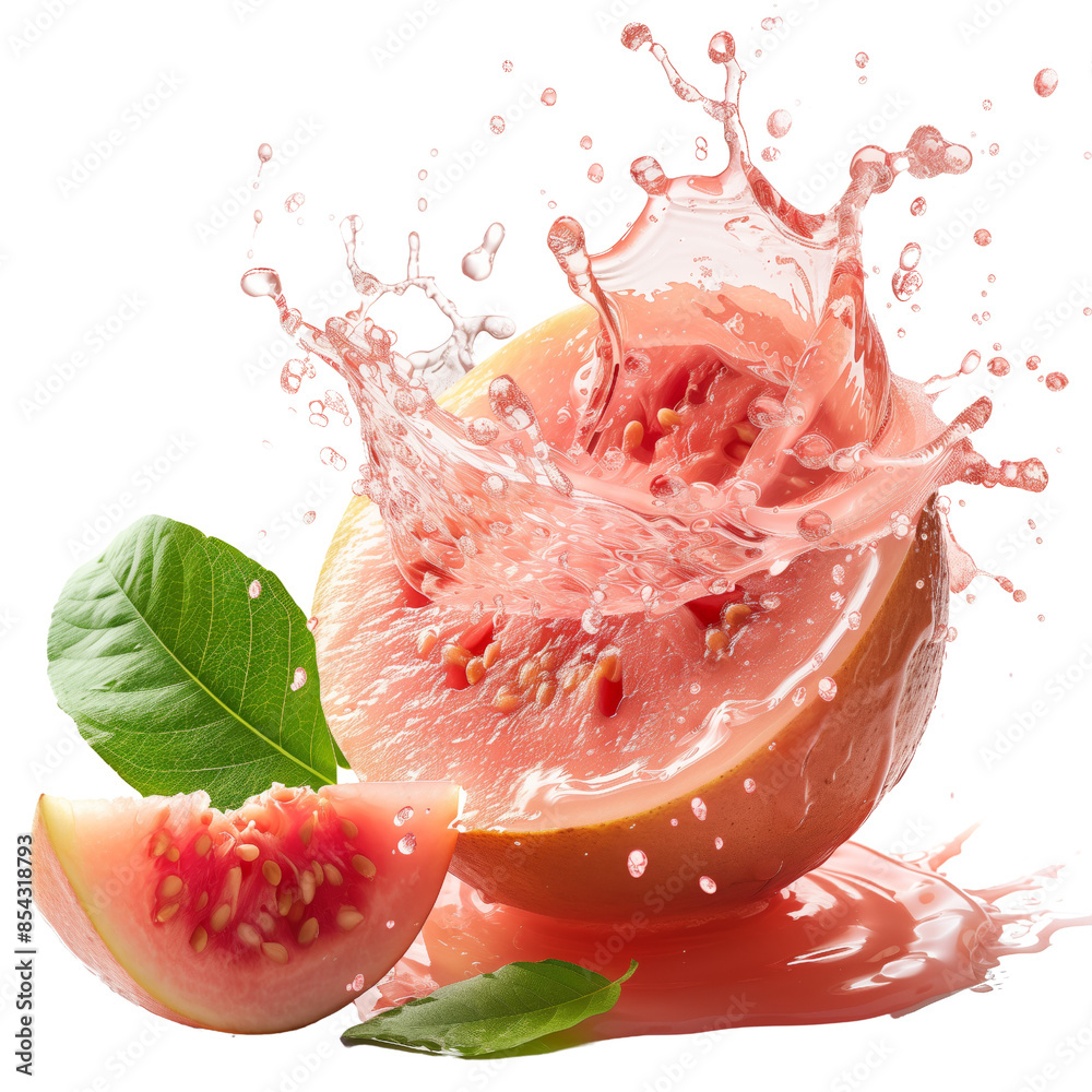 Guava Splash on transparent background Stock Photo | Adobe Stock