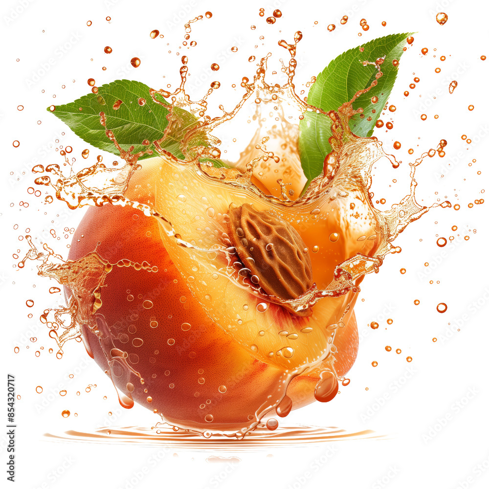 Peach Splash on transparent background Stock Photo | Adobe Stock