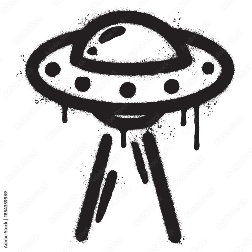 Spray Painted Graffiti ufo icon Sprayed isolated with a white ...