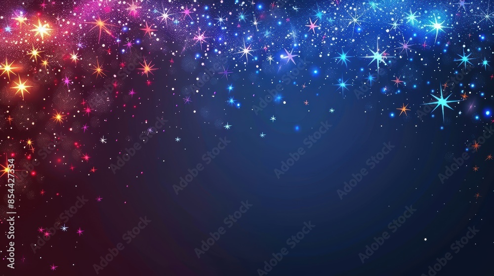 Colorful starry background with sparkling lights creating a magical and ...