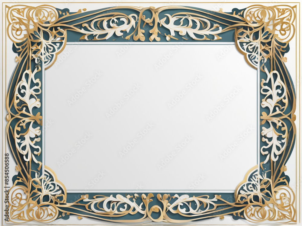 AI generative of frame border royal swirl of arabesque style for ...