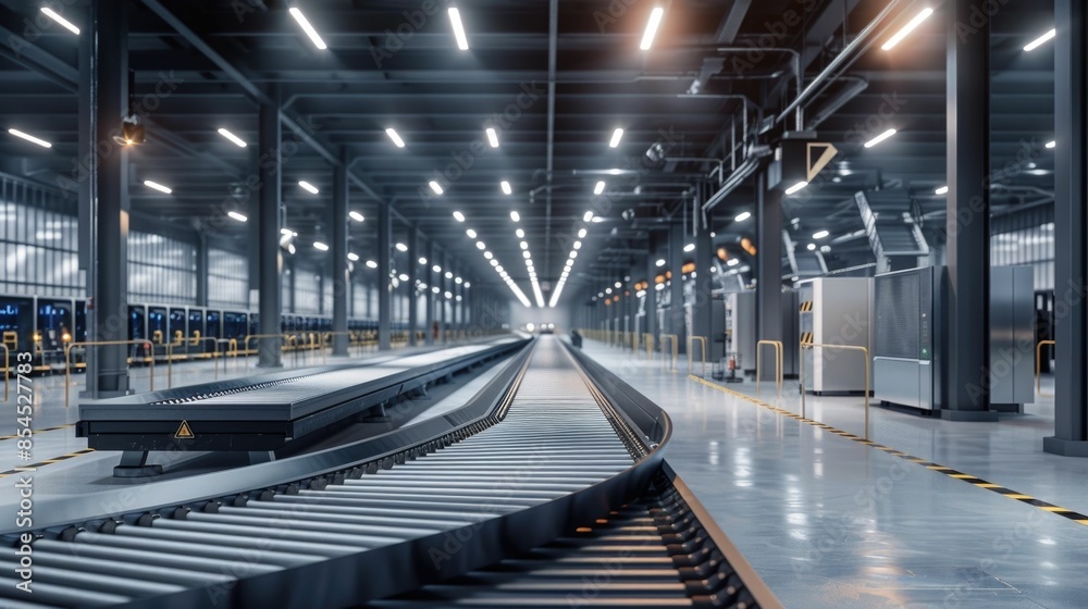 Image of an advanced automated sorting facility with a network of ...