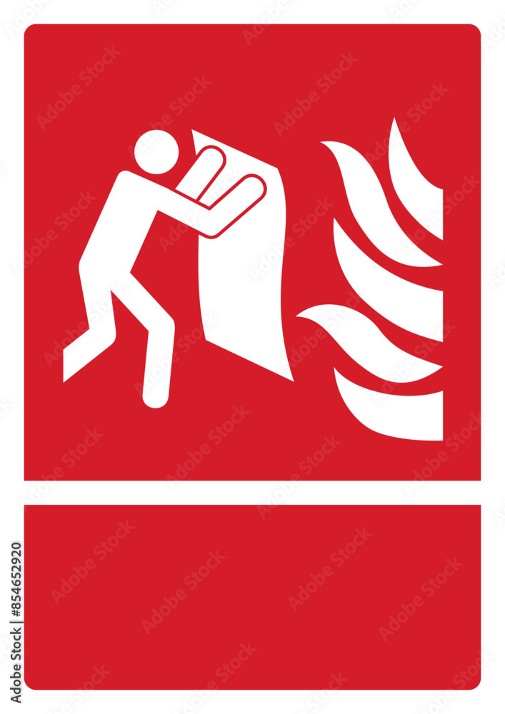 ISO fire prevention safety sign fire blanket your custom message here ...