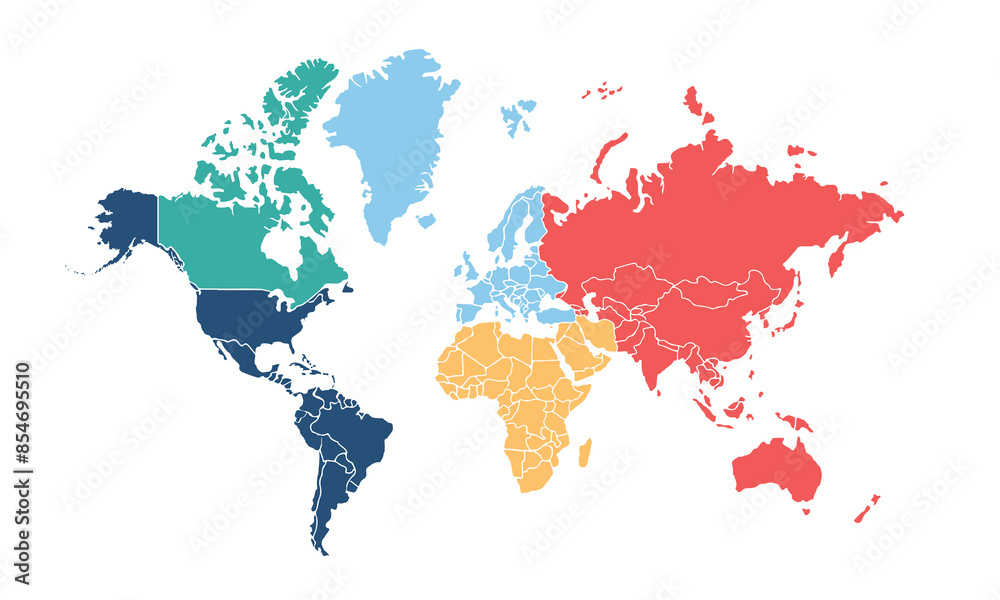 World map isolated modern colonial style. for website layouts ...