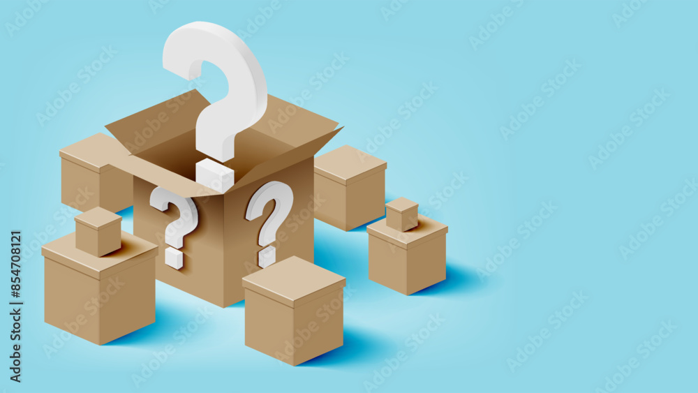 Mystery Boxes with Question Marks for Surprising Unboxing Experience ...