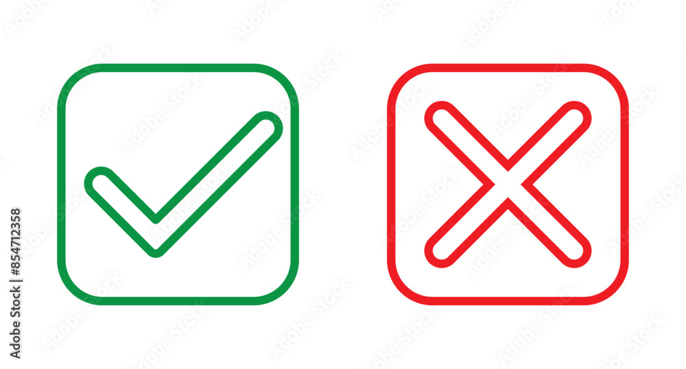 Check mark and wrong mark icon design. Tick and cross checkmark icon ...