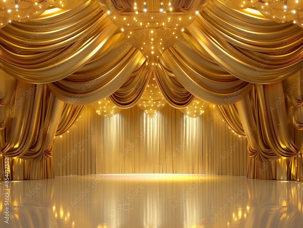 Lux stage show shiny gold fancy drapes backdrop royal party photobooth ...