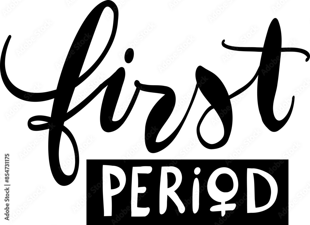 Menstruation period doodle. Feminine hygiene products, menstrual ...