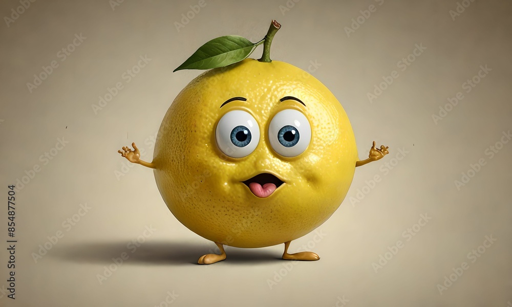 wallpaper representing a lemon in a cartoon in a humorous way. Lemon ...