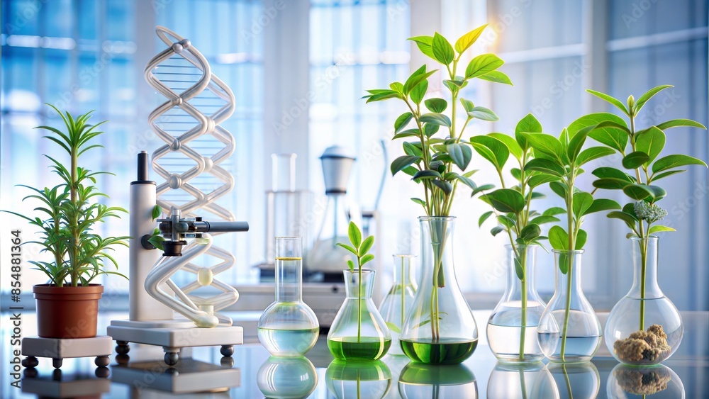Biology laboratory nature and science, plant and environmental study ...