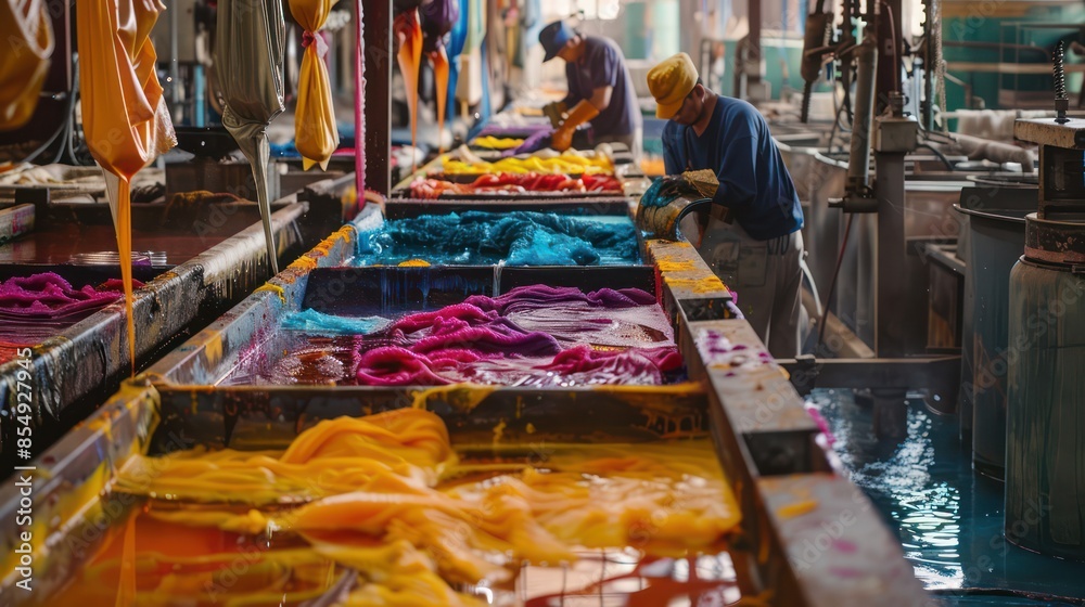 Silk color dyeing machine Stock Photo | Adobe Stock
