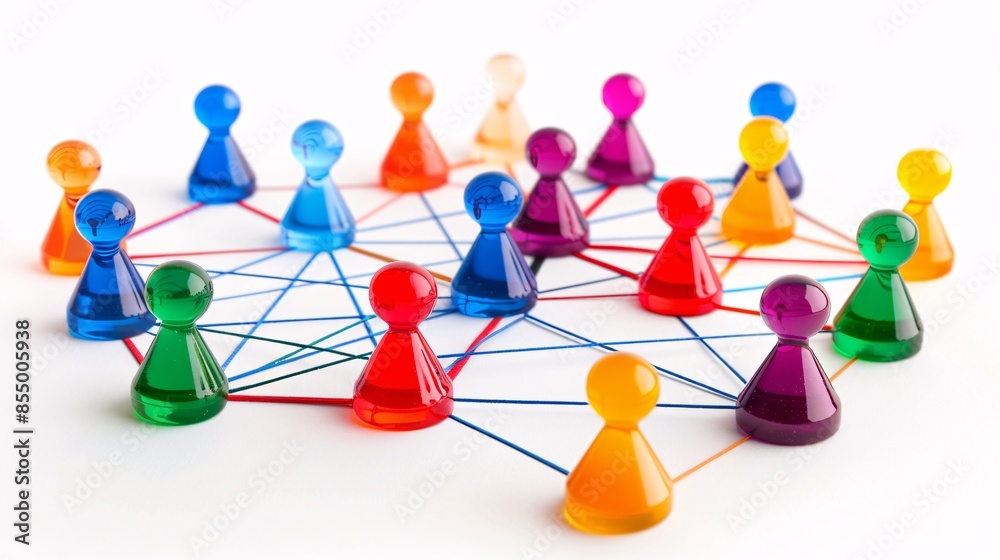 Illustration of stakeholder analysis with network diagram, white ...