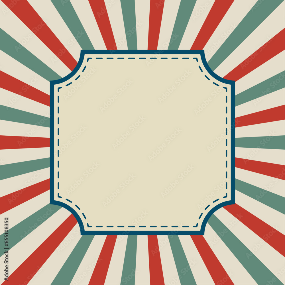 Blank retro circus poster. Circus poster template. Square poster with ...