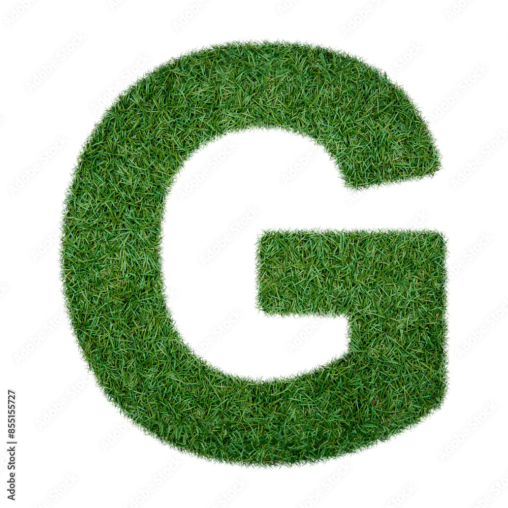 Alphabet letter G grass texture isolated on a transparent background ...