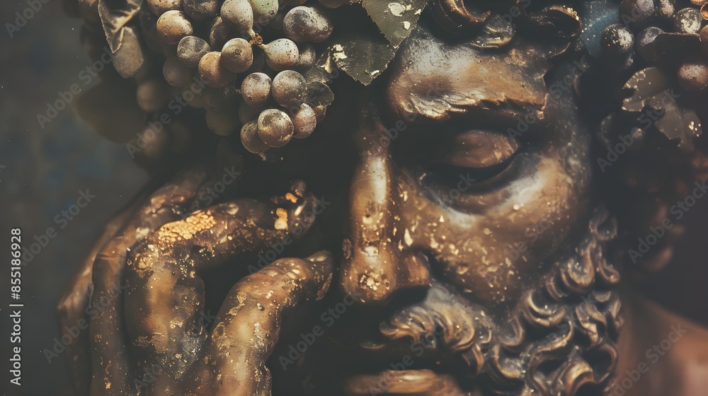 Bronze Statue of Bacchus with Grapes Stock Photo | Adobe Stock
