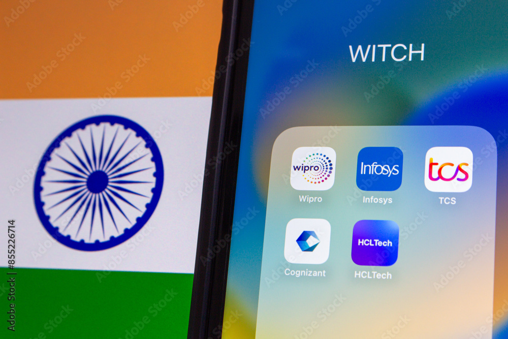 Vancouver, CANADA - Apr 16 2024 : Indian big tech WITCH icons seen in ...