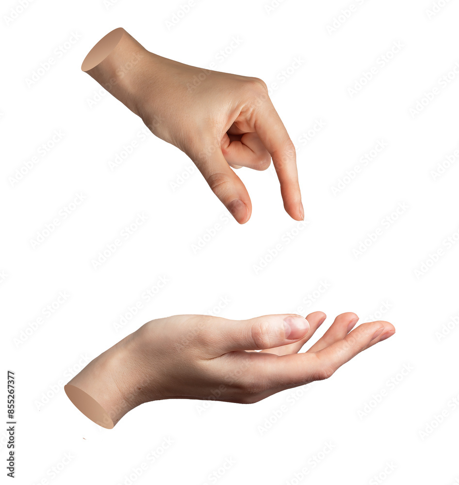 Hand pinching, taking, giving, picking. Finger grabbing, holding ...