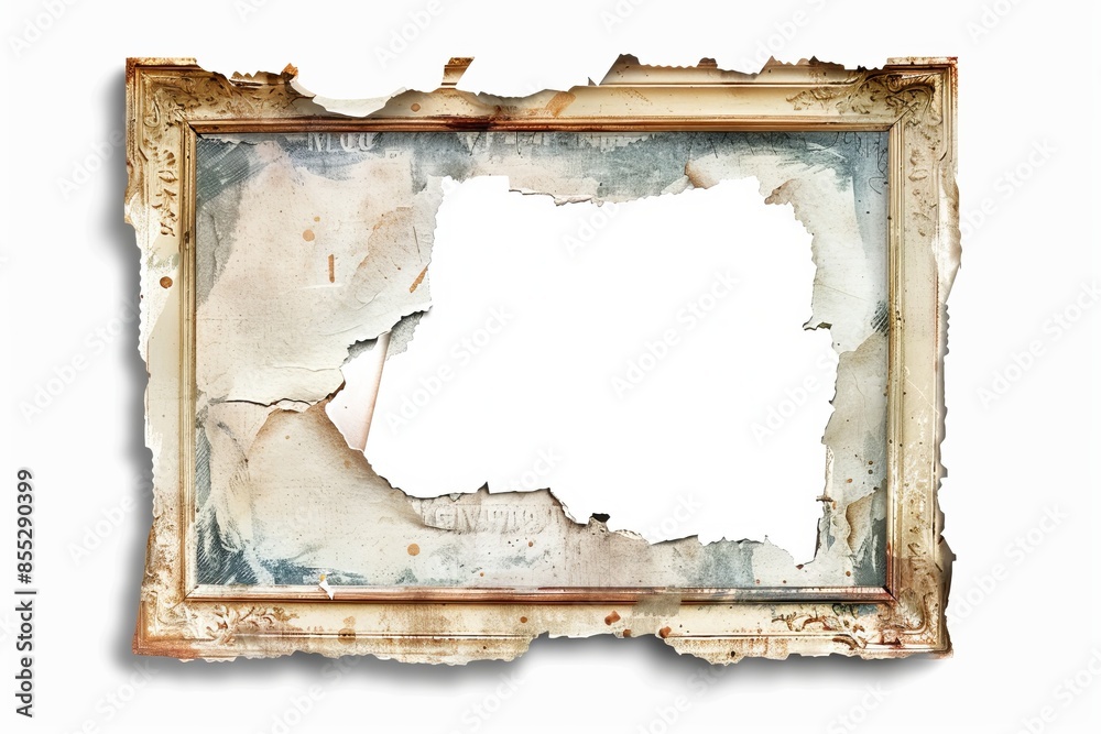 Vintage empty photo frame with adhesive tape.Png.Transparent PNG ...