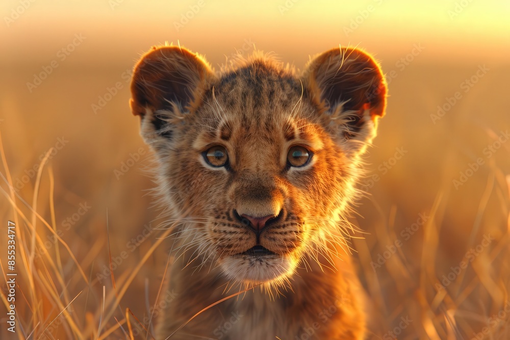the lion cub embodies the untamed spirit of the African wilderness With ...