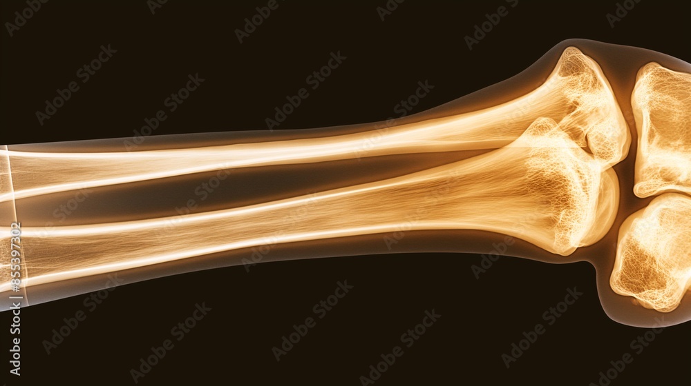 X-ray showing a compound fracture of the tibia and fibula Stock Photo ...