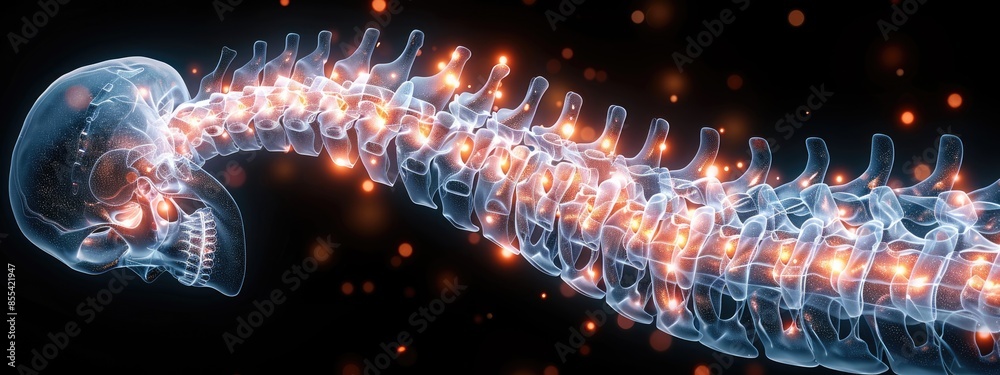 Anatomical image : visual of spine, intricate structure and alignment ...