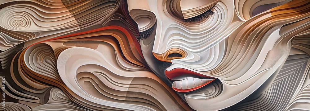 3. Discover an abstract face art wallpaper with fluid lines and ...