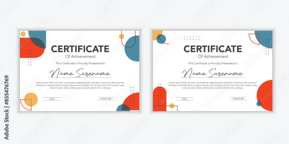 Colorful colourful modern certificate template for corporate ...