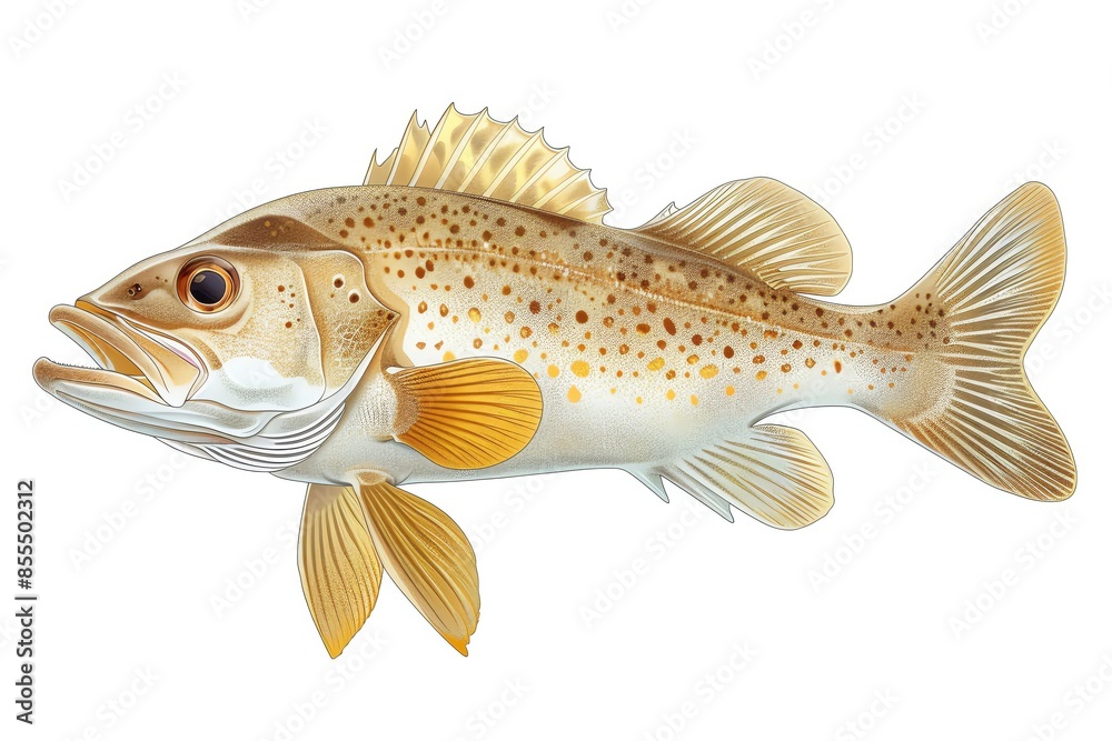 A cod fish clipart, deep sea fish element, realistic illustration ...