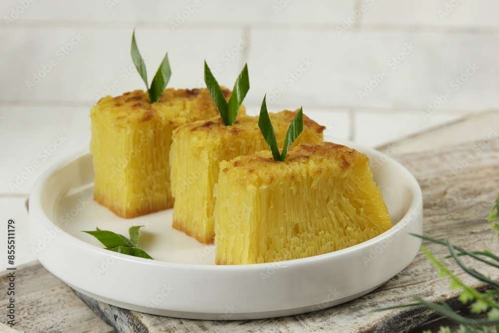Bika ambon,Indonesian honeycomb cake.Popular from Medan, Indonesia ...