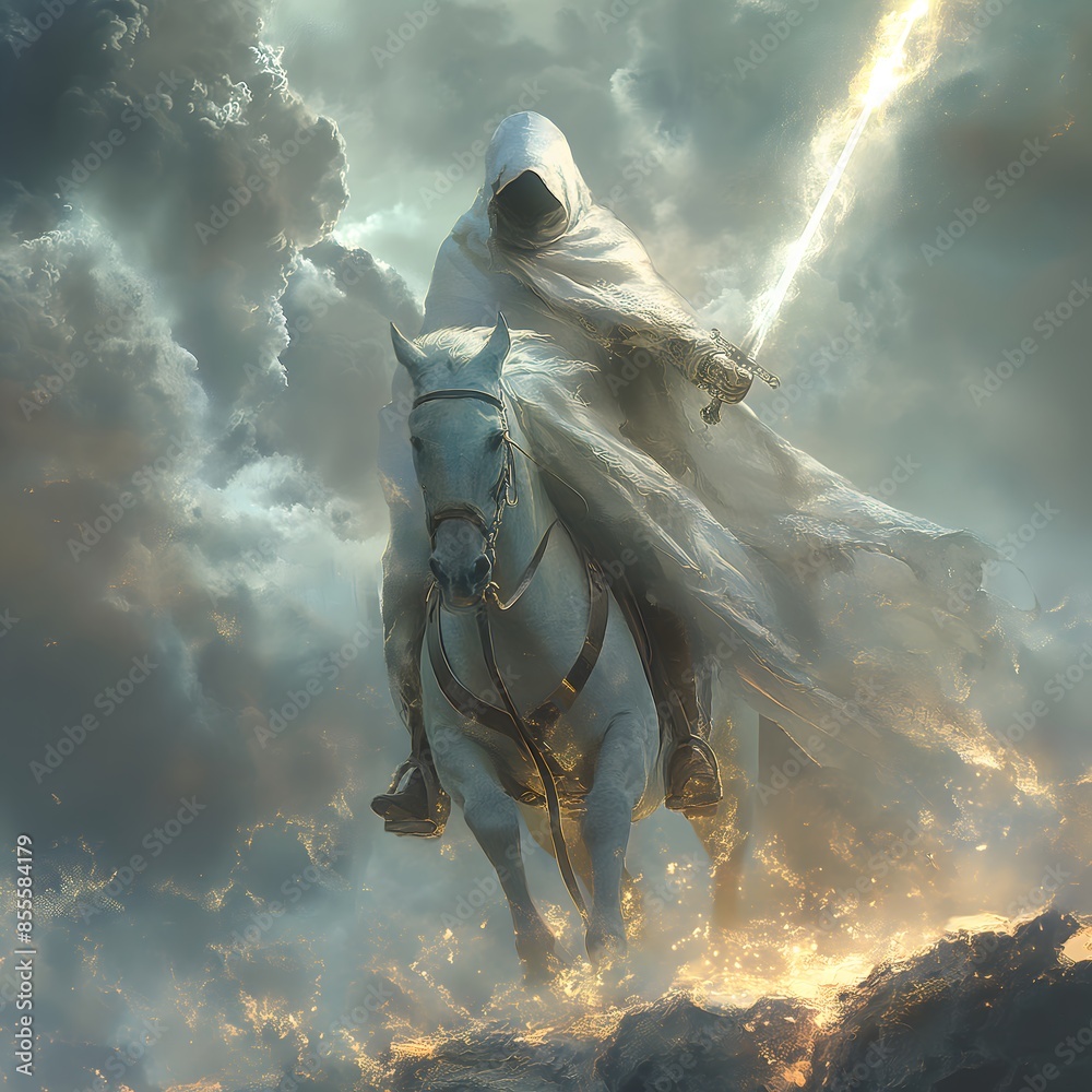The First of the Four Horsemen of the Apocalypse, Riding a White Horse ...