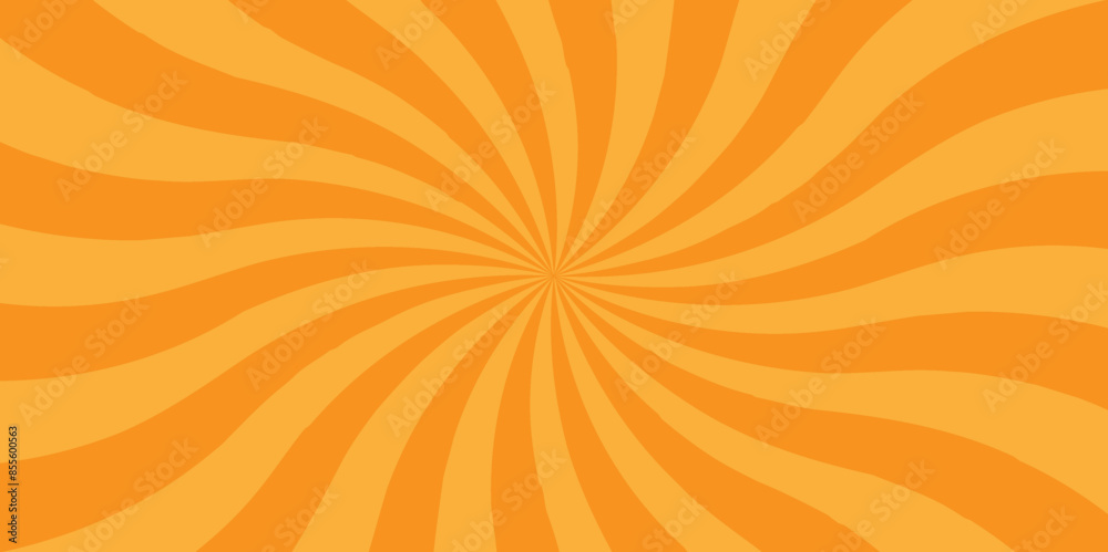 Vector Abstract orange sun rays and sunburst backdrop background. seamless retro vintage burst ...