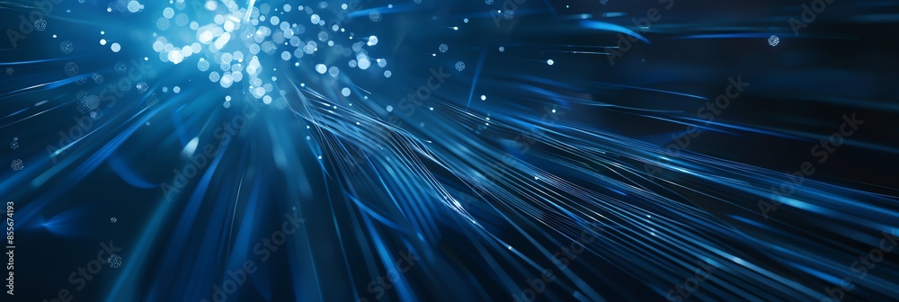 Dark blue background, Complex light trajectories, Manifest the AI era ...