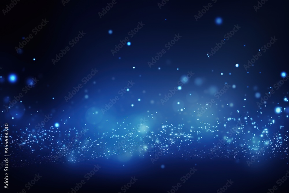 A sinuous wave of blue particles interspersed with points of light ...