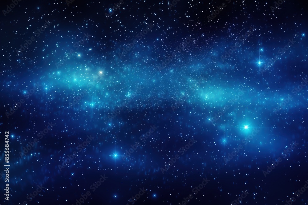 A sinuous wave of blue particles interspersed with points of light ...