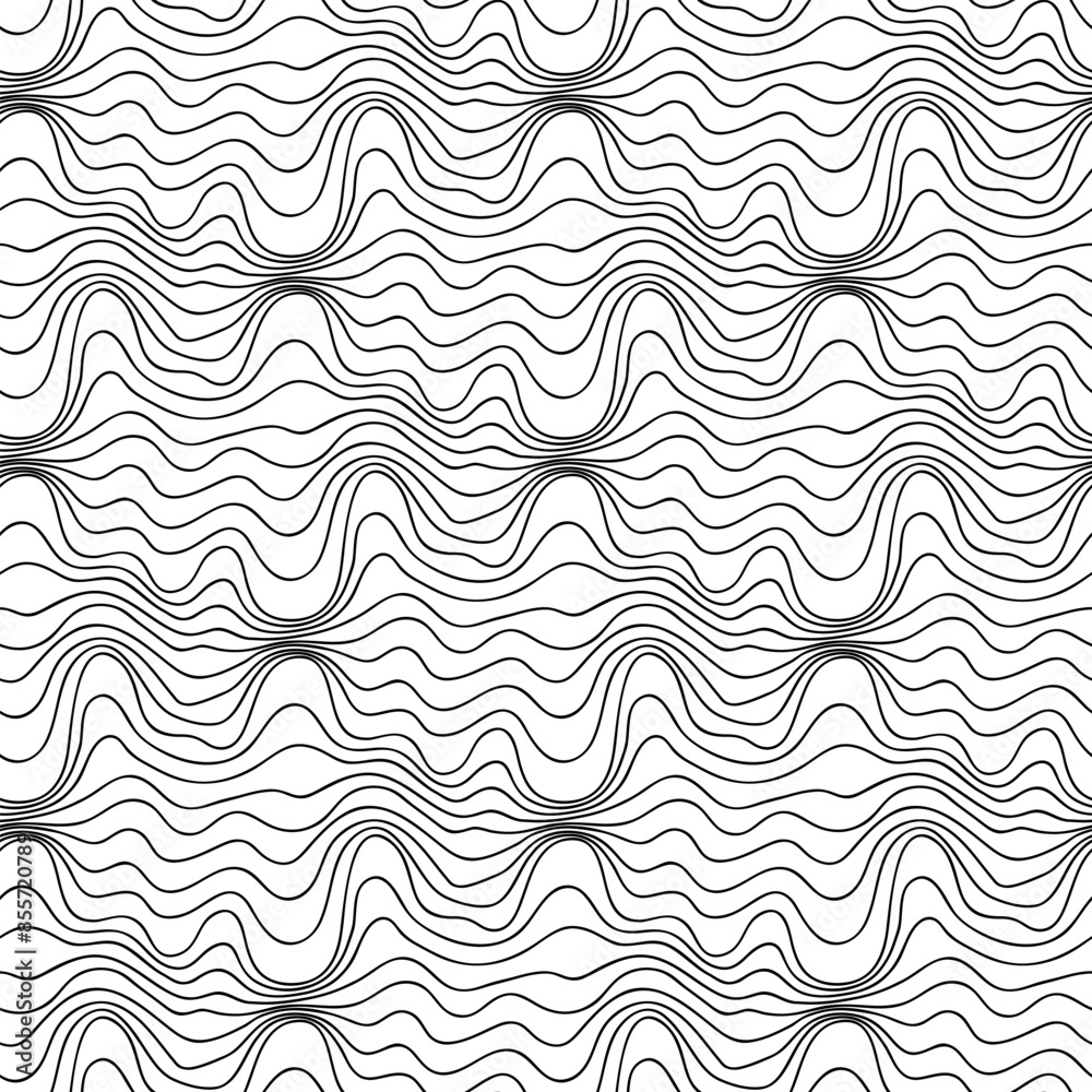 Abstract vector seamless floral background of doodle hand drawn lines ...