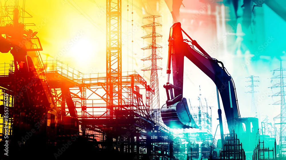 Heavy machinery, power industry, professional safety measures close up ...